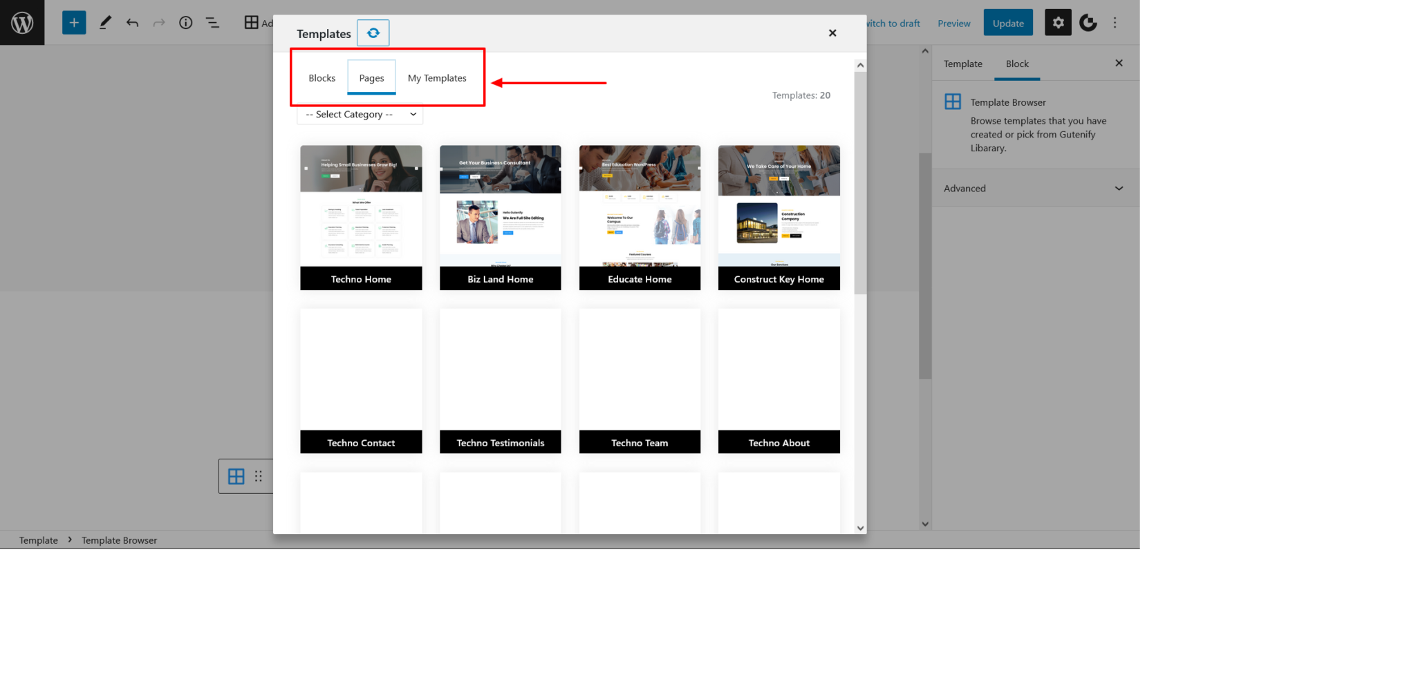 What are Templates? How do we add Templates in our page/posts? - Gutenify